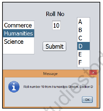 CBSE Class 11 Informatics Practices Java Programming List Box Worksheet
